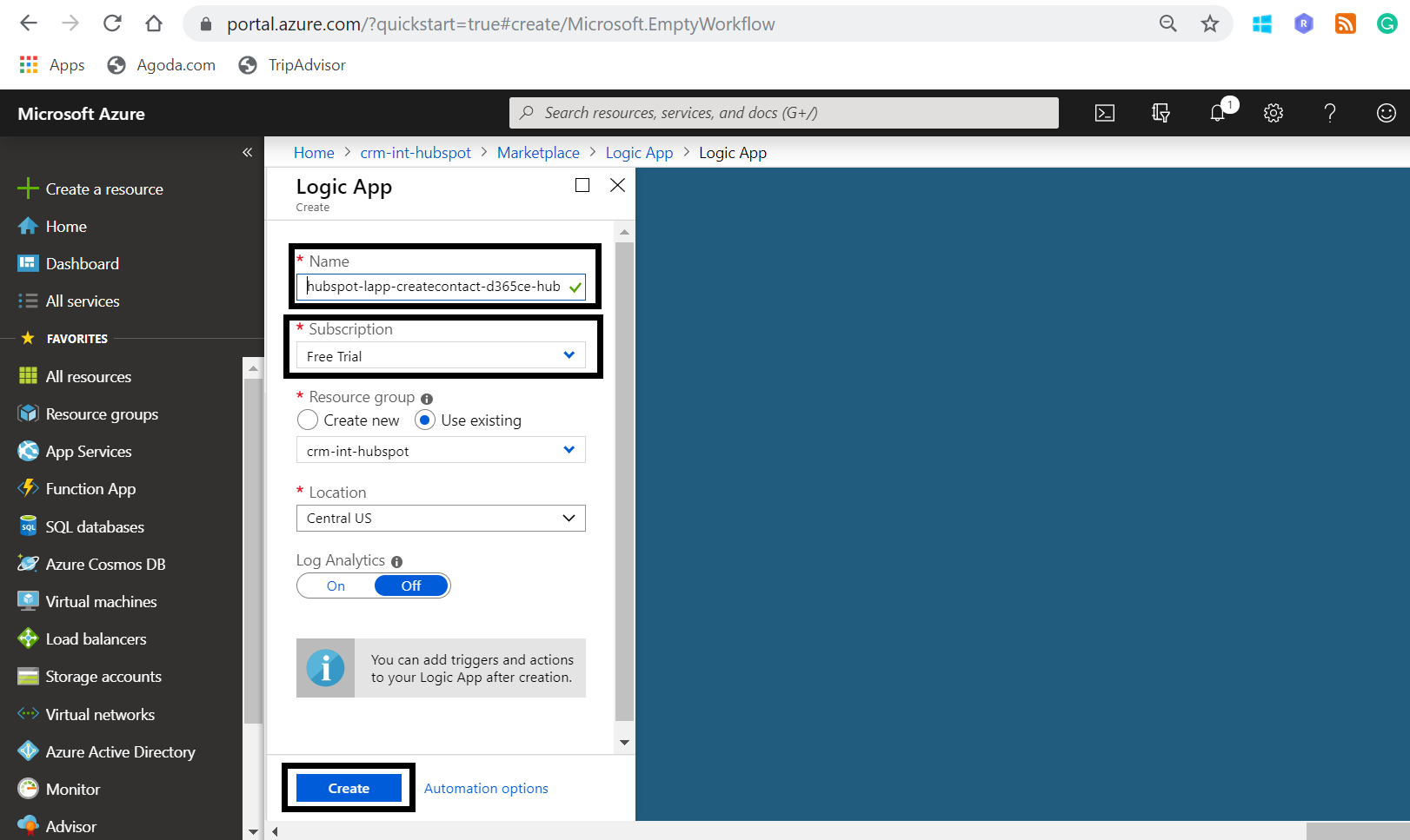 Azure Logic Apps|used case[Dynamics 365 Integration with HubSpot] – Deriving Dynamics 365