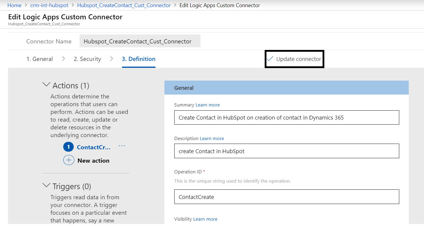 Azure Logic Apps Custom Connector|used Case[To create Contact in ...